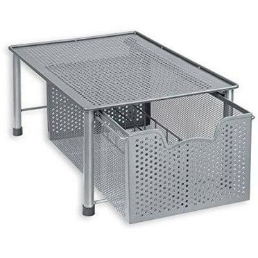 Simple Houseware Stackable 2 Tier Sliding Basket Organizer Drawer ...
