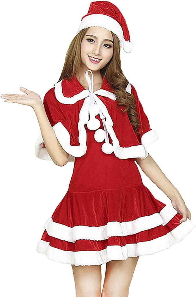 Disfraz de señora Claus para mujer, disfraz navideño, color rojo ...