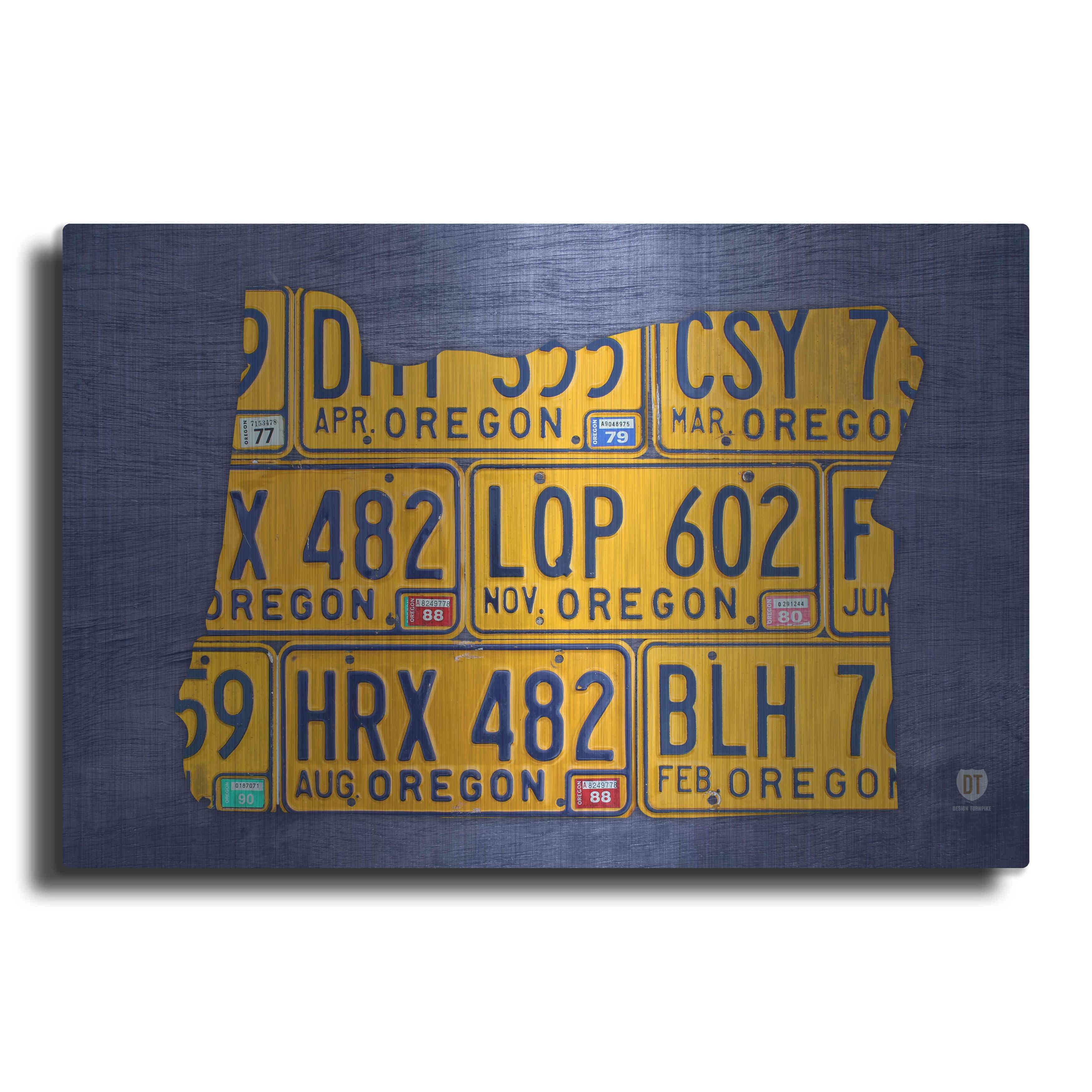 Luxe Metal Art 'Oregon License Plate Map' by Design Turnpike, Metal ...