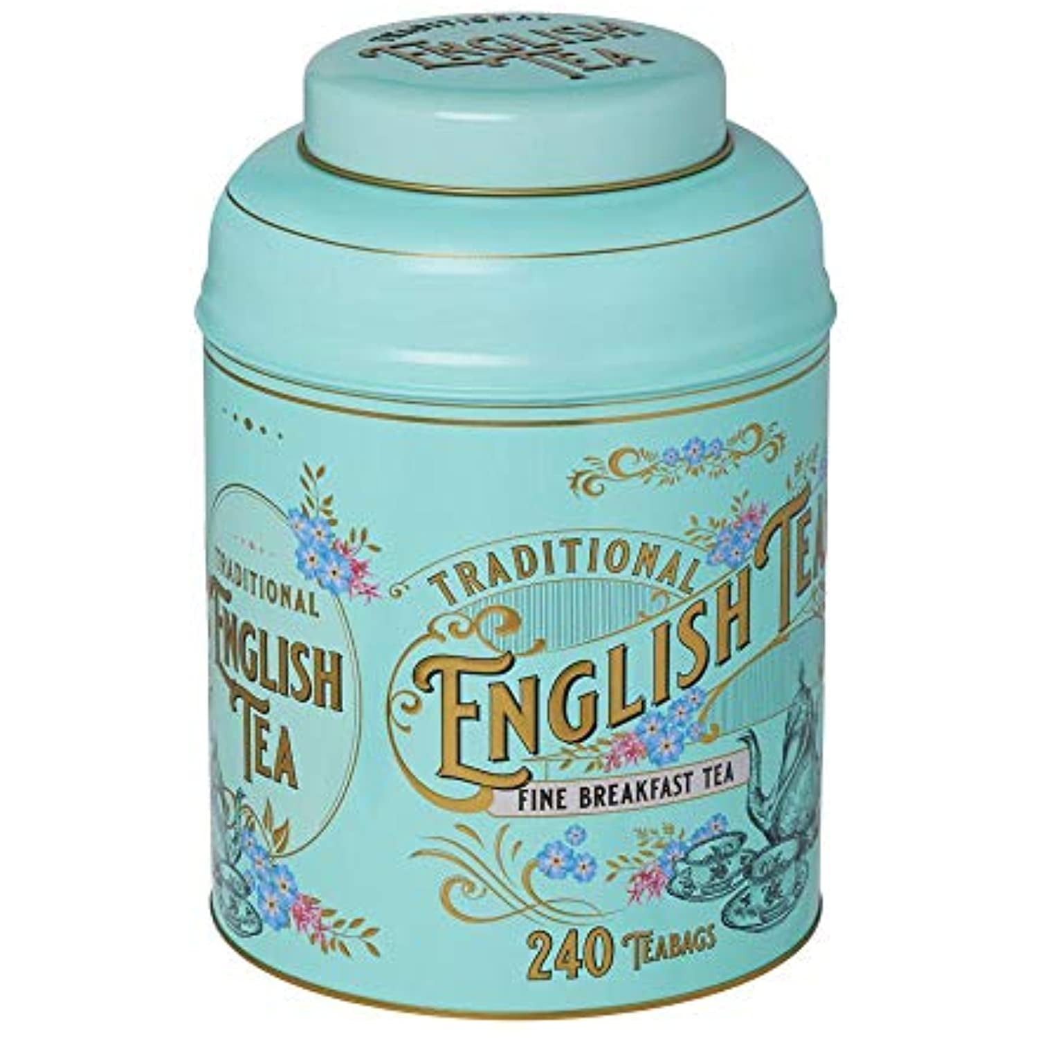 Vintage Victorian Round Tea Caddy with 240 English Breakfast Teabags ...