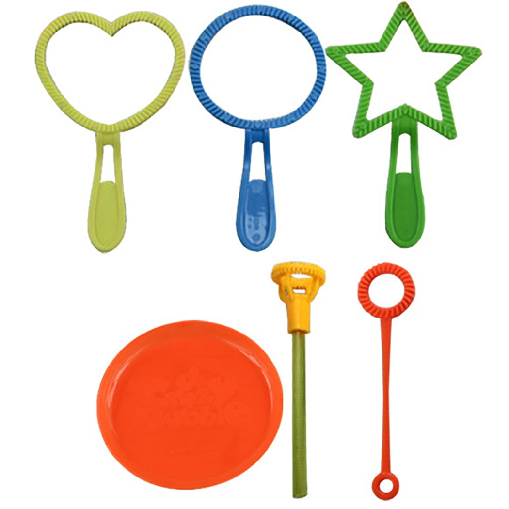 6PCS Bubble Wand Star Heart Round Creative Bubble Making Toy Bubble ...