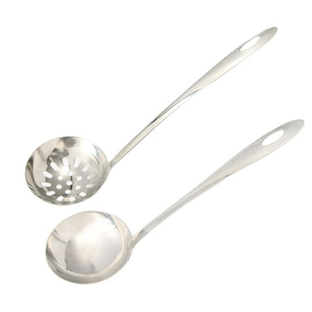 Stainless Steel Soup Ladle Slotted Ladle Skimmer Utensil 12.8" Silver ...