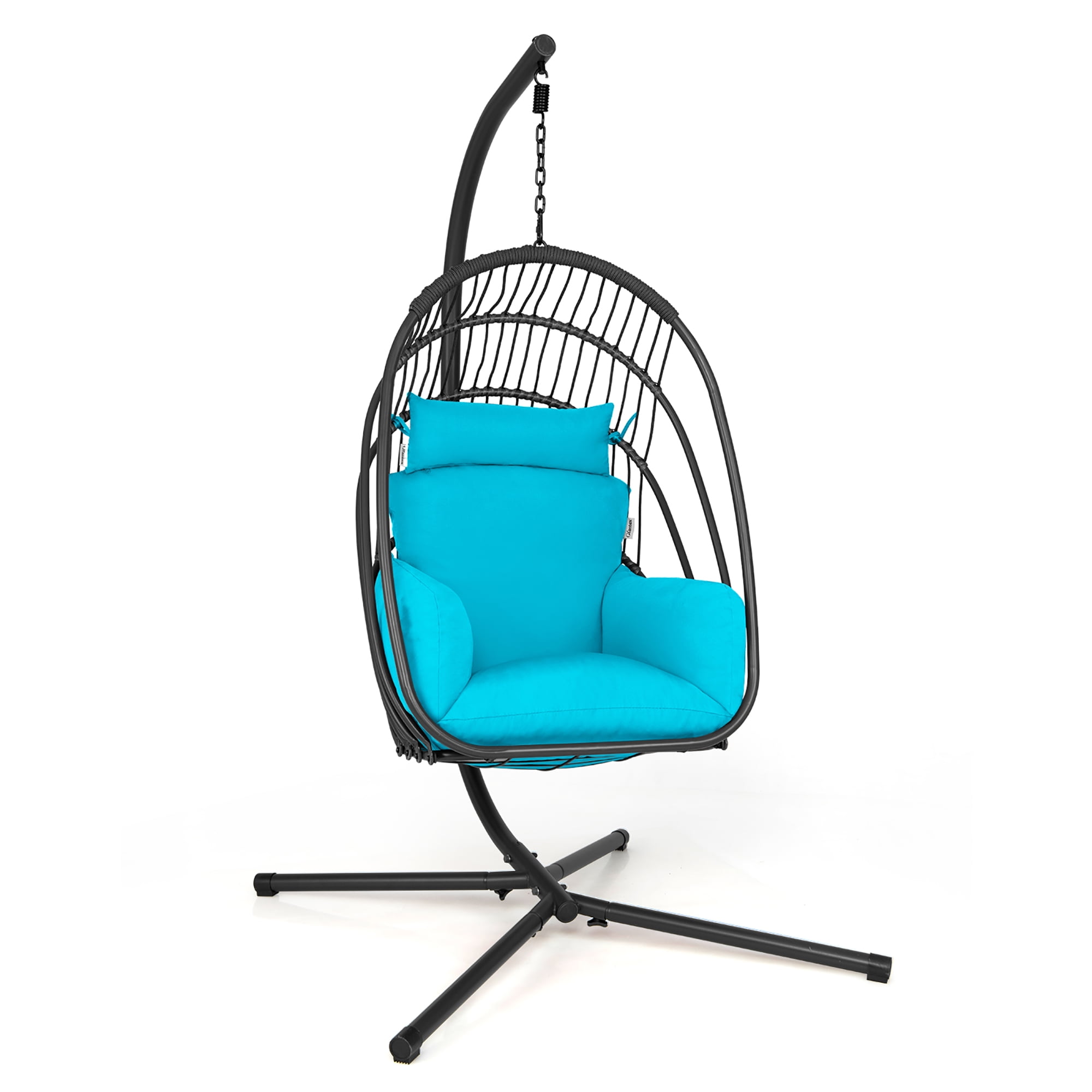 Click here for Costway Hanging Folding Egg Chair With Stand Soft... prices