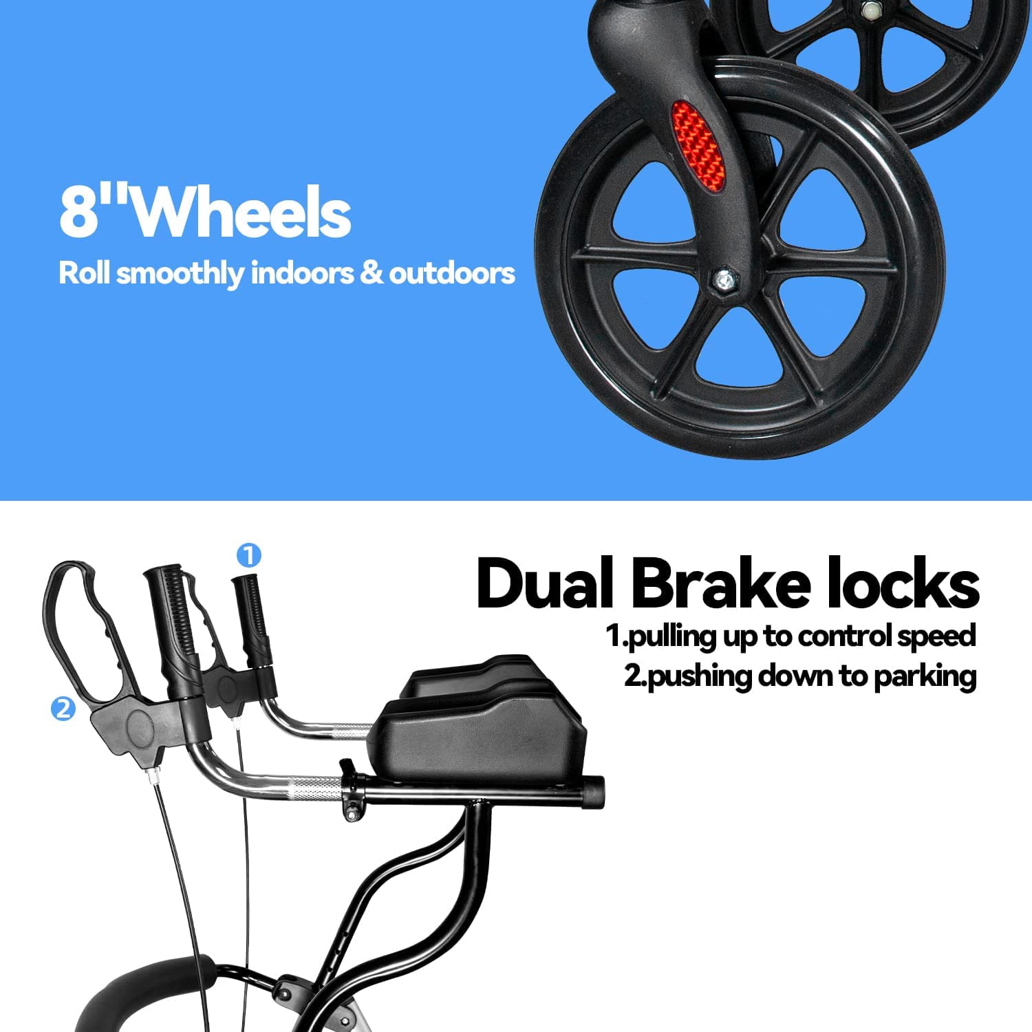 Buy Seekfancy Walkers Upright Rollator Walker, Walkers for Seniors ...