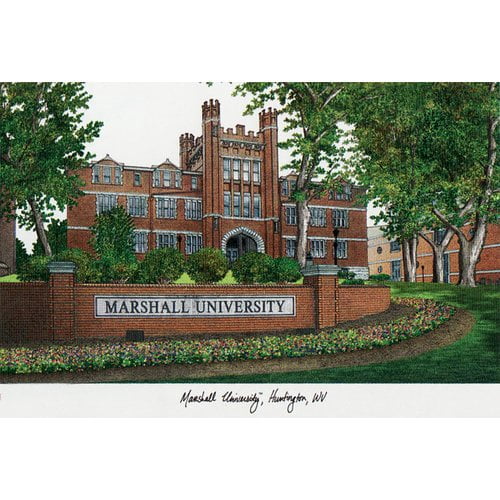 Marshall University Campus Images Lithograph Print - Walmart.com