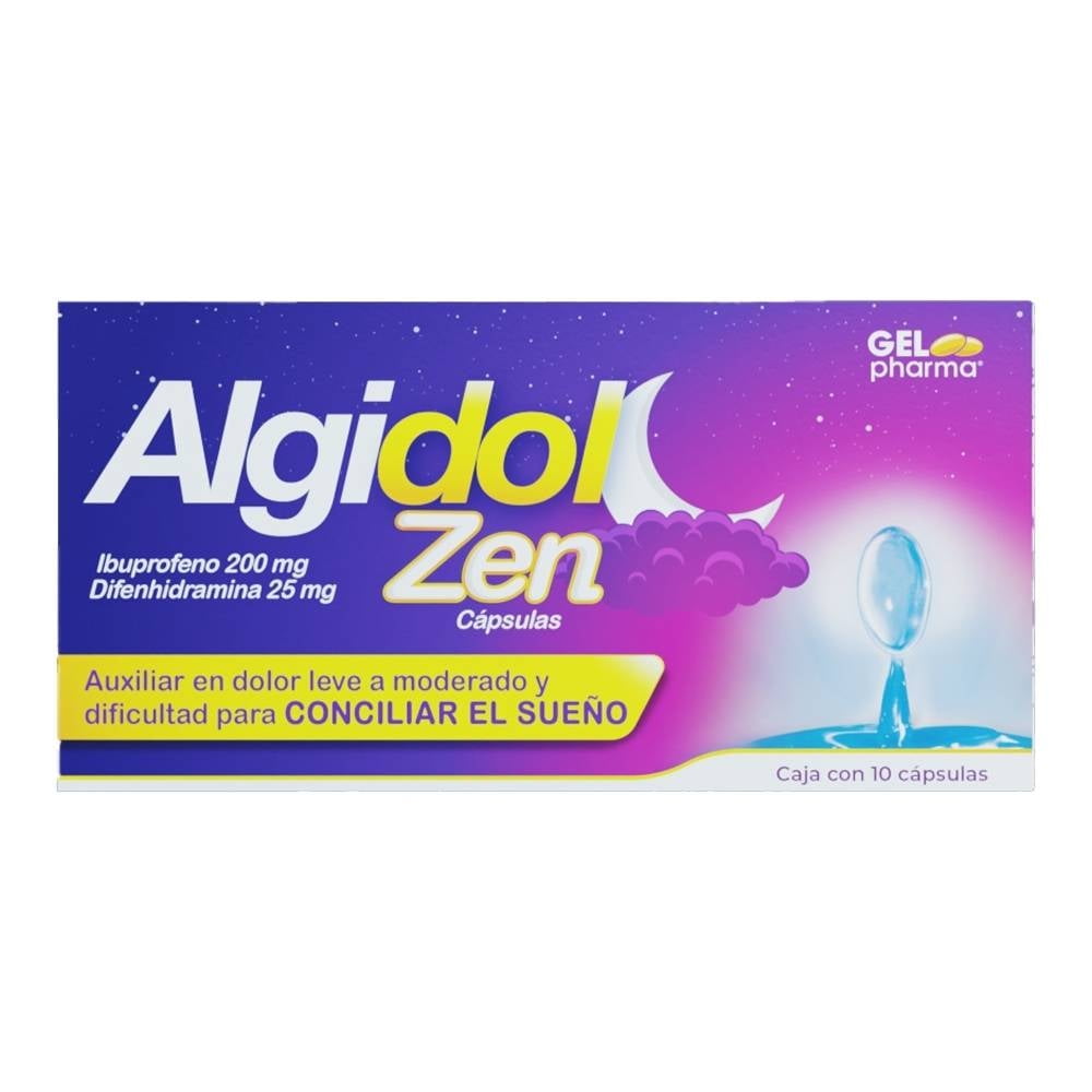 Algidol ZEN 200 mg / 25 mg con 10 capsulas | Bodega Aurrera en línea