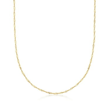 14k Yellow or White Gold Singapore Rope Chain Necklace 1 mm - Walmart.com