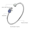Jewmon Hamsa Hand Bangle Platinum Plated Adjustable Hand of Fatima Evil Eye Bracelet Protection ...