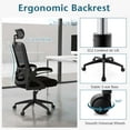 Costway Ergonomic Office Chair with Adjustable Lumbar Support Rocking ...
