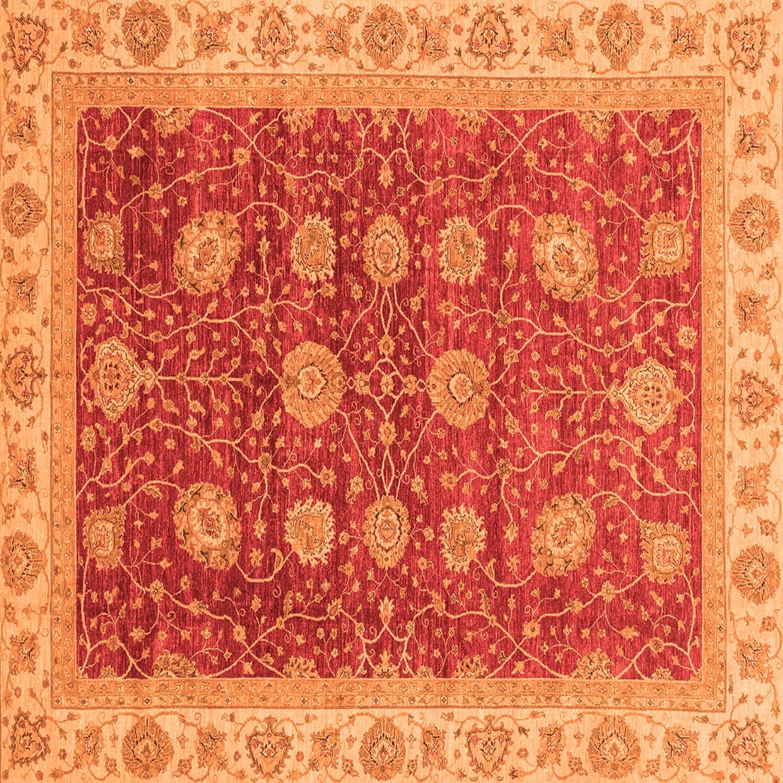 Ahgly Company Indoor Square Oriental Orange Traditional Area Rugs, 6 ...