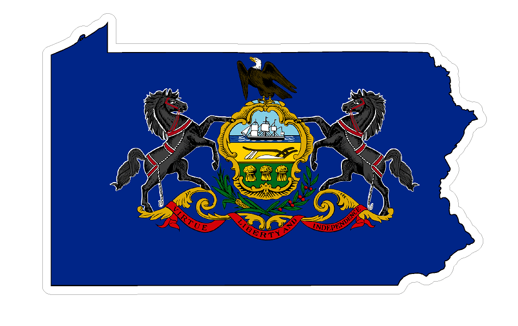 Pennsylvania State (Q39) Shape Flag Vinyl Decal Sticker Car/Truck ...