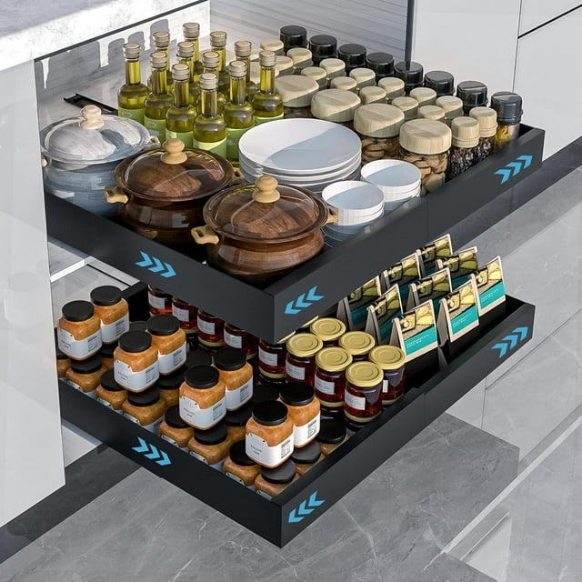 Pull out Cabinet Organizer 21” Deep Extendable Depth (16”-21”) & Width ...