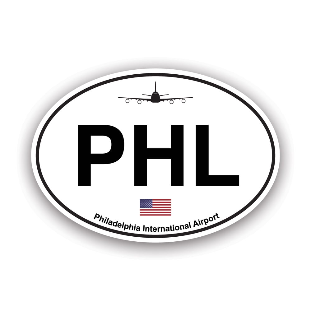 Philadelphia Airport Euro Oval Sticker Decal - Self Adhesive Vinyl ...