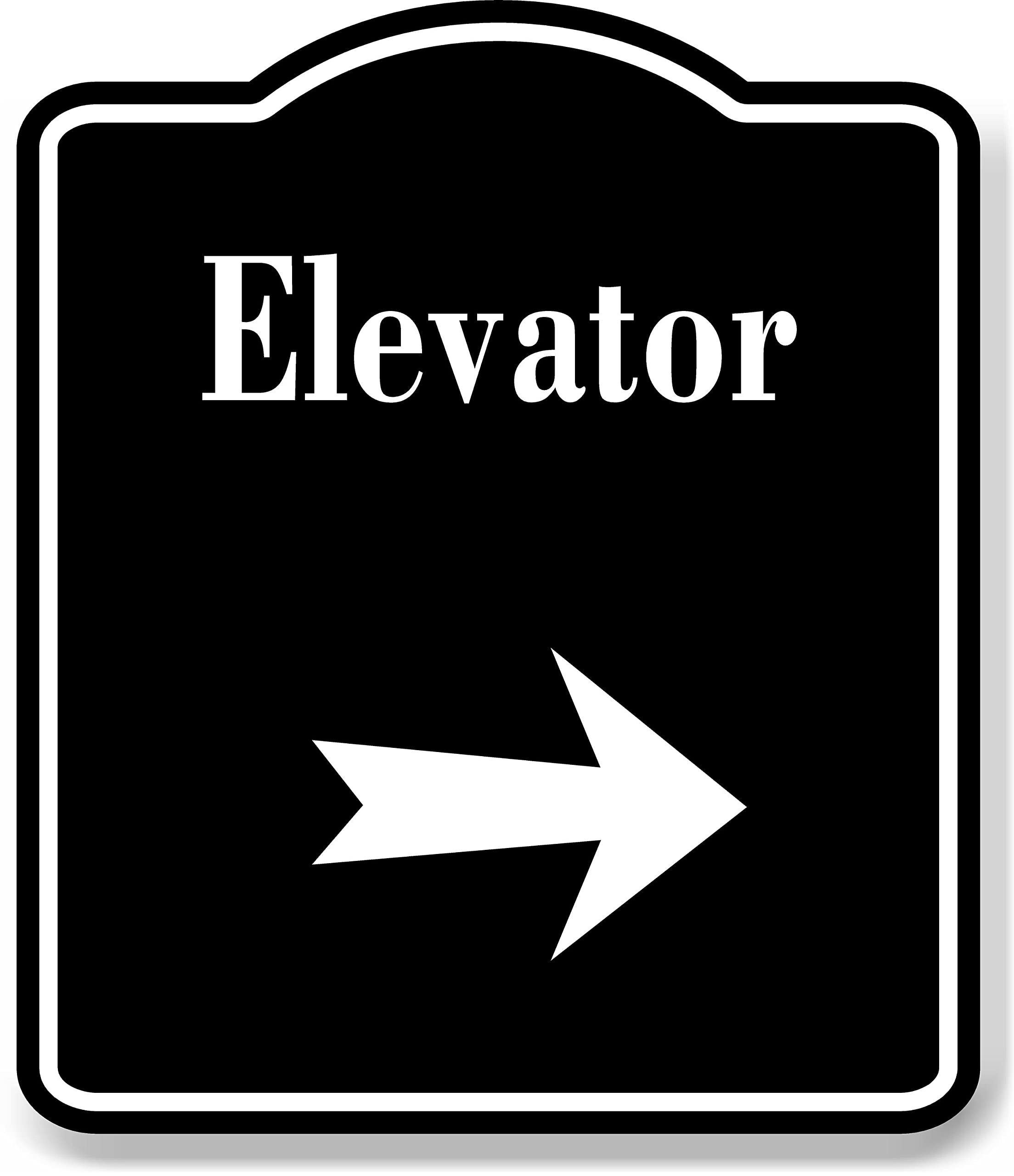 Elevator_Right_Arrow_BLACK Aluminum Composite Sign - Walmart.com