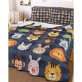 Cartoon Animal Quilts Bedding Set King Size Lion Tiger Monkey Zebra ...