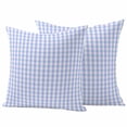 Blue Gingham Check Waterproof Throw Pillow Covers Set of 2 Farm Buffalo ...