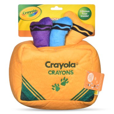 Crayola 6" Aromatherapy Yellow Purple Blue Crayon Plush Squeaker Pet ...