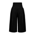 Zkccnuk Plus Size Womens Pull On Capris Loose Wide Leg High Waist