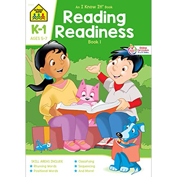School Zone - Reading Readiness Book 1 Workbook - 32 Pages, Ages 5 to 6 ...