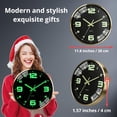 This 12-inch wall Clock Features a Beautiful Metal Frame, Nighttime ...