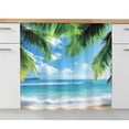 Beach Ocean Waves Cabinet Curtain 28"Wx35"L, Dustproof Under Sink Skirt ...