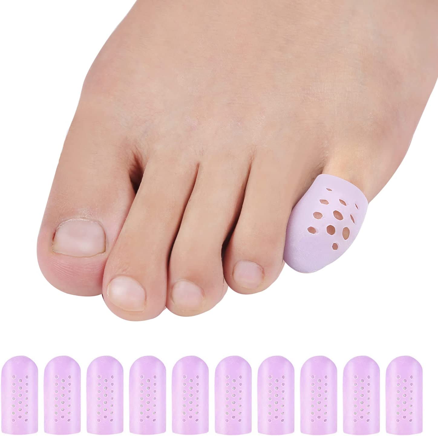 10 Pieces - Breathable Gel Toe Protector, Great to Cushion Toe and ...