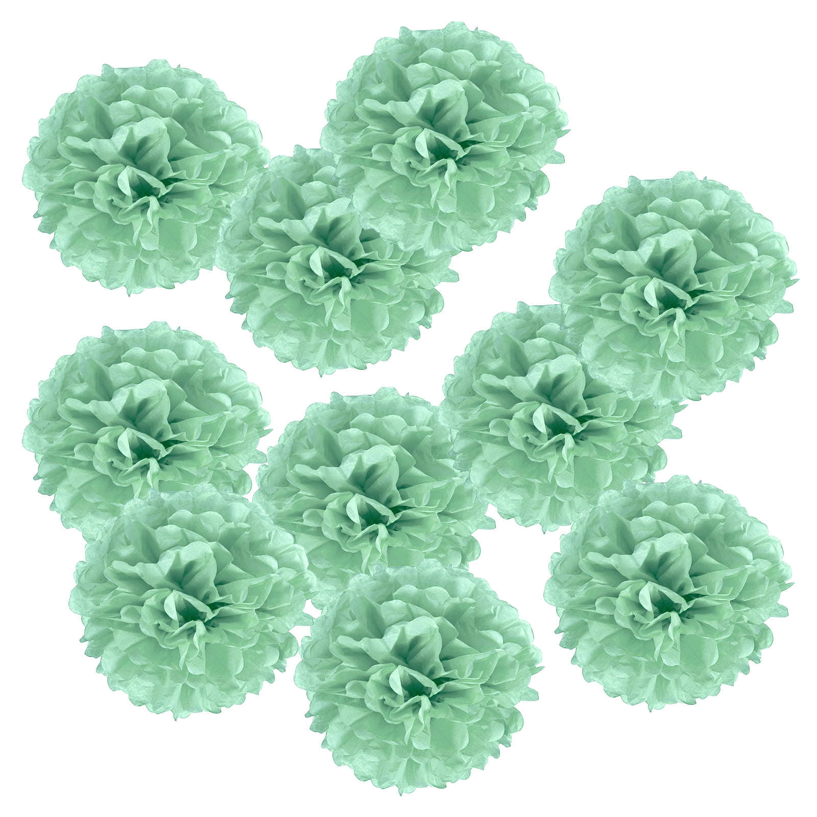 Uxcell 4" Pom Poms de Papel Flores Bola Decoración de Boda Fiesta, Verde Menta 10 Paquete ...