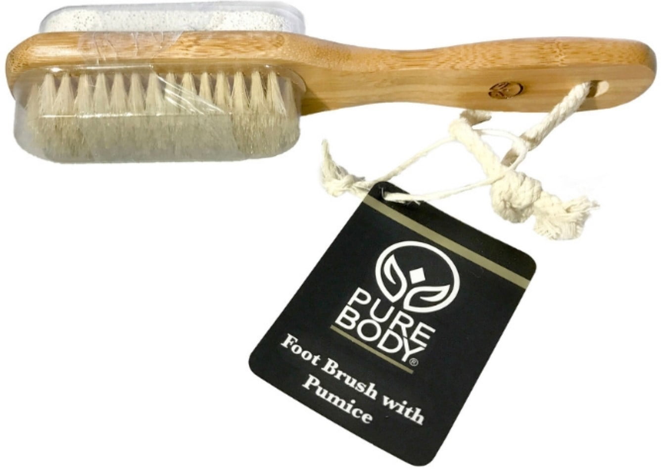 2 Pack - Pure Body Bamboo Foot Brush With Pumice, 1 ea - Walmart.com