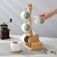 Ceramic Coffee Cup Shelf Set, 6 Piece Creative Cup Stand and Saucer ...