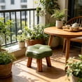 Solid Wood Small Stool Soft Padded Seat Waterproof Entryway Footstool ...