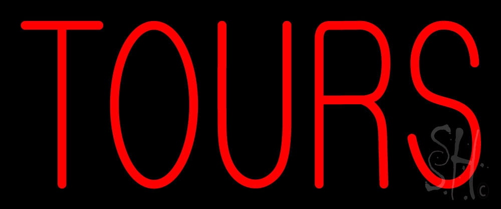 Red Tours LED Neon Sign 6 x 15 - inches, Black Square Cut Acrylic ...