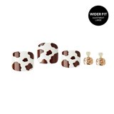 GoldFinger Trendy Press On Fake Toenail Wider Fit, Cow Animal Print ...