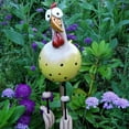 1PC Resin Chicken Outdoor Statue, Garden Sculpture Resin Rooster Decor ...