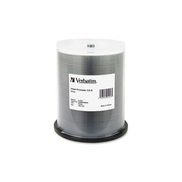Verbatim CD-R 700MB 52X Shiny Silver Silk Screen Printable - 100pk ...