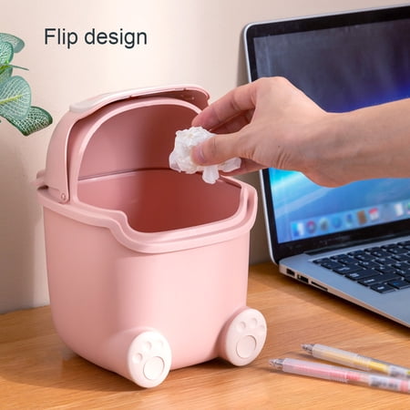 Desktop Trash Bin Table Flip Garbage Tool for Home Waste Box Small ...