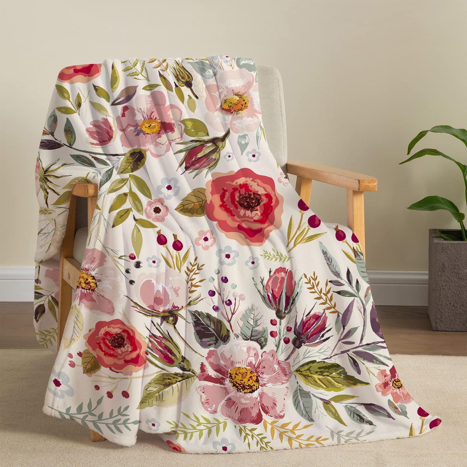 Click here for Aocisuki Wildflowers Floral Throw Blanket Botanica... prices