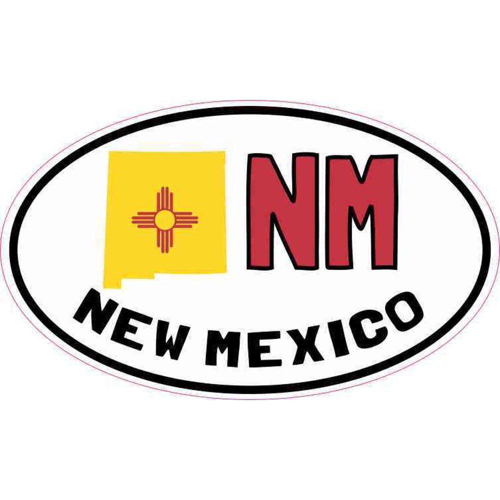 5in x 3in Oval NM New Mexico Sticker Car Truck Bumper Decal Cup ...