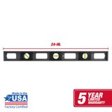 Hyper Tough 24 inch Level with plumb, square and 45 degree measurement ...