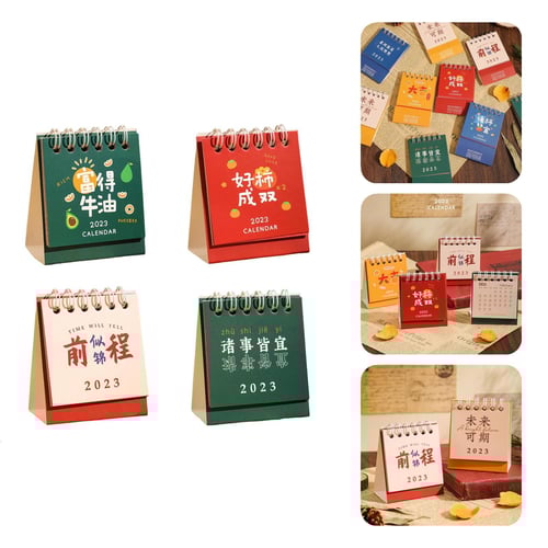 Desk Calendar Cute Decorative Wonderful Blessings Record Date Paper ...