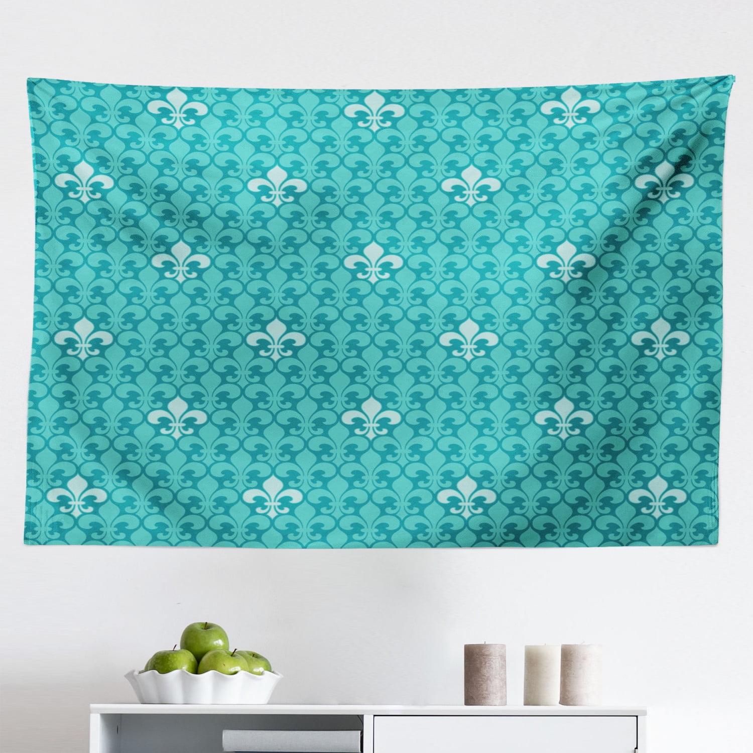 Turquoise Tapestry, Paisley Pattern Antique Floral Pattern Ornaments ...