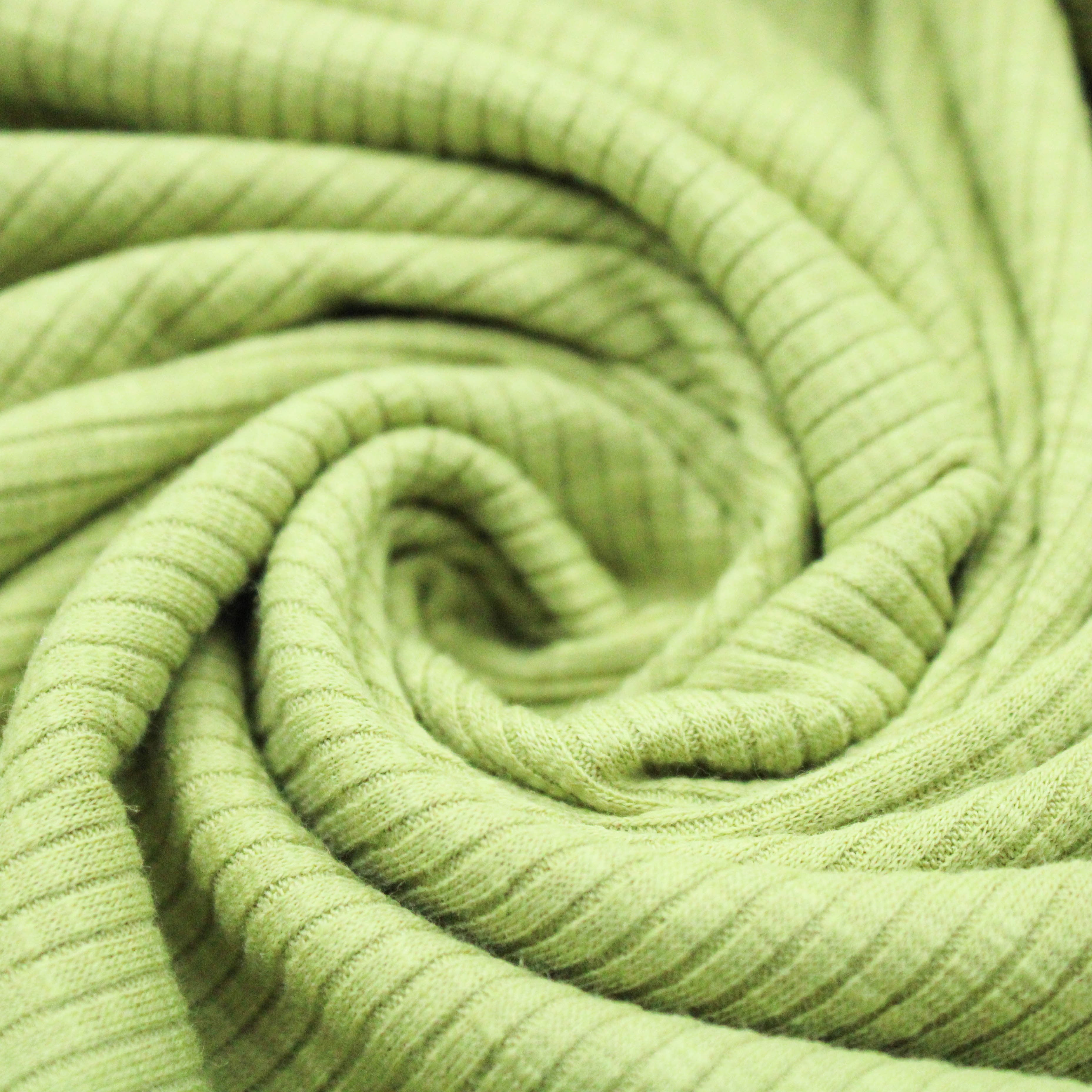 FREE SHIPPING!!! Green Oasis Poly Cotton Spandex 4x2 Rib Knit Fabric ...