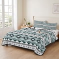 90x96in Quilt Bedding Set, Boho Diamond Pattern Lightweight Coverlet ...