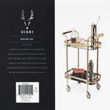 Viski Stainless Steel Kitchen & Bar Cart w/ Wheels & Mirror Shelves ...