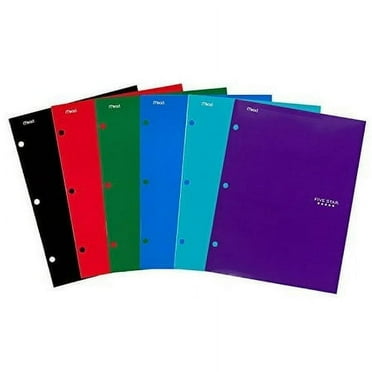 "Four-Pocket Portfolio, 11 X 8.5, Assorted Colors, Trend Design, 6/pack ...