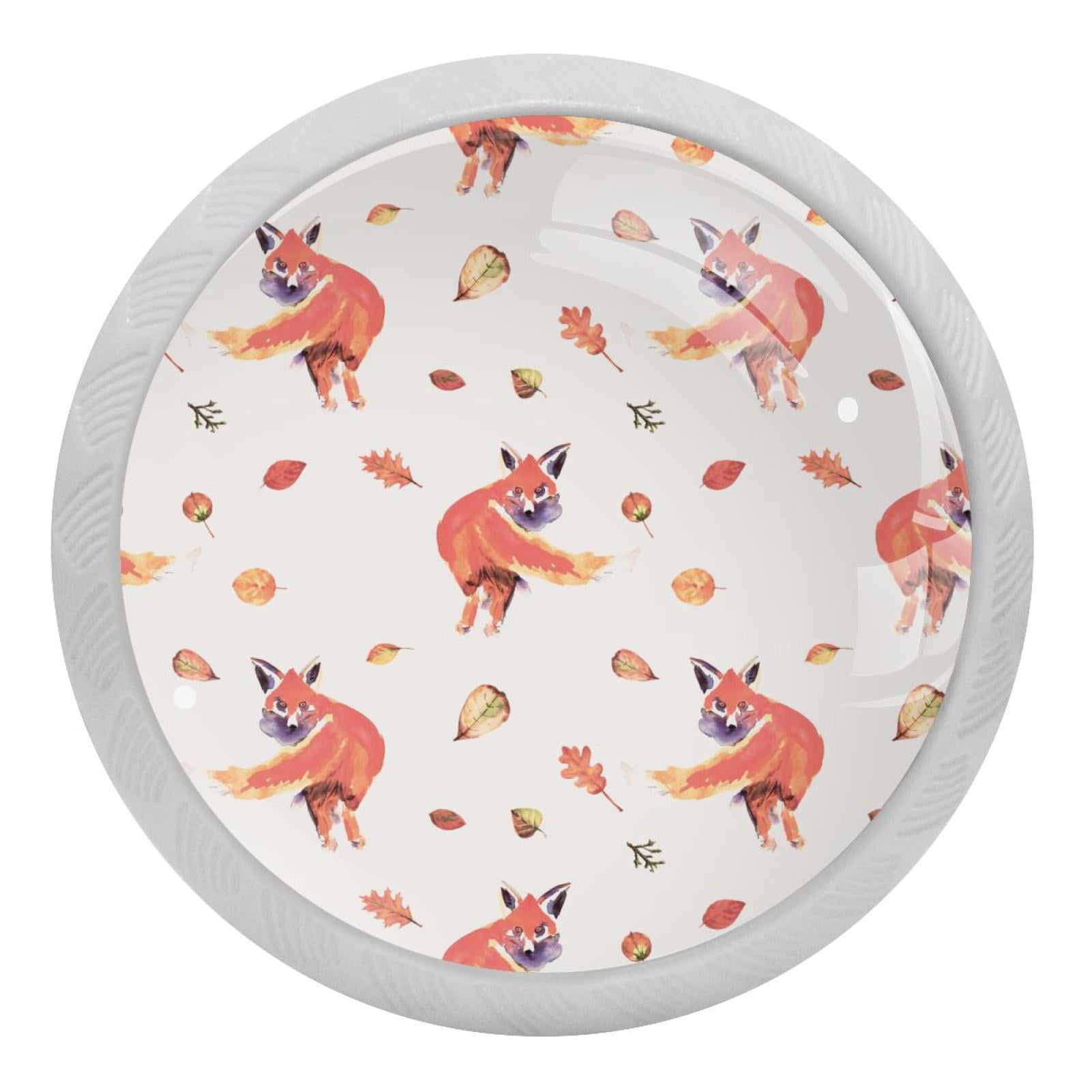 4PCS Round Fox Cabinet Fluorescence Knob Glowing in the Dark Furniture ...