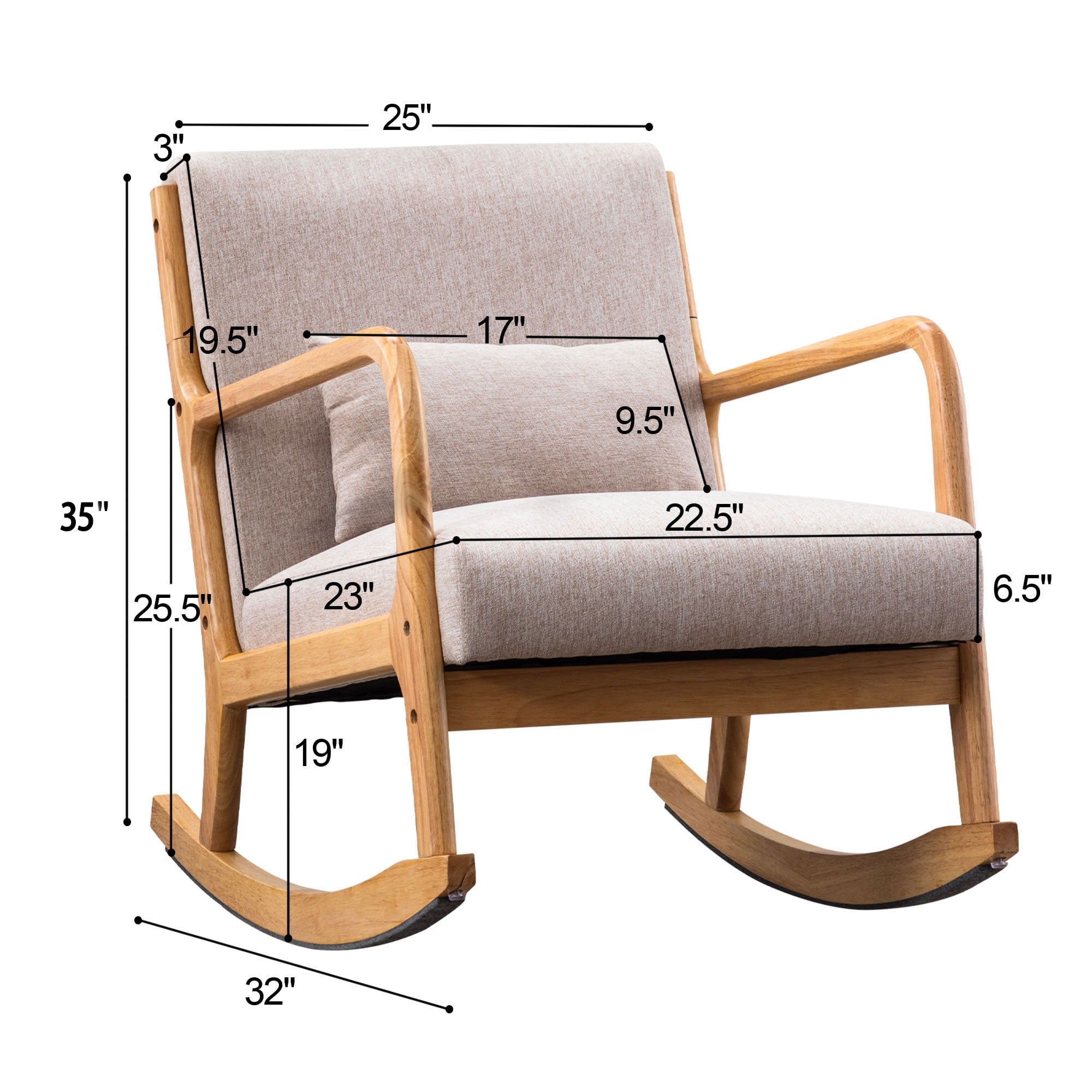 Wooden Rocking Chair Dimensions