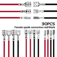 30PCS 2.8Mm /4.8Mm /6.3Mm Female Speaker Wire Connector with Insulating ...