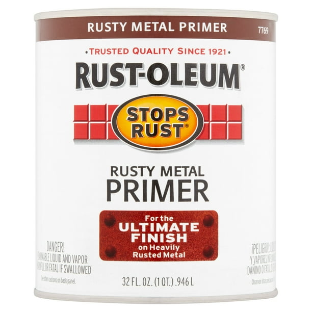 Rusty Metal Primer, Rust-Oleum Stops Rust Primers, Quart - Walmart.com ...