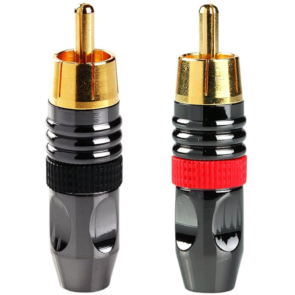 RCA Male Plug Audio Video Adapter Connector Black Red Each - Walmart ...