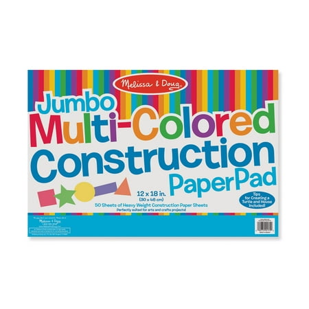 Melissa & Doug Jumbo Multi-Colored Construction Paper Pad (12 x 18 ...